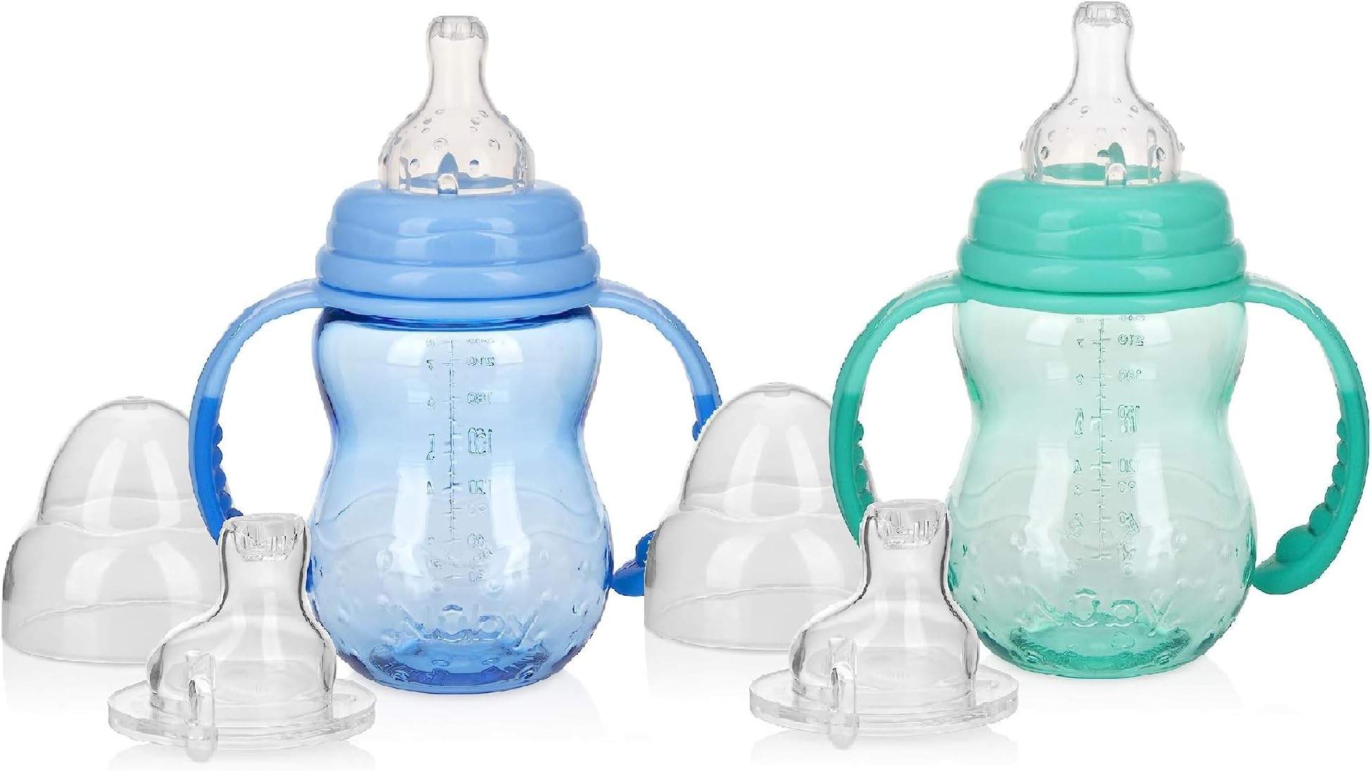 Amazon.com : Nuby Non-Drip 3-Stage Bottle 11 Ounce, 3 Count (Blue/Green/Orange) : Baby