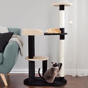 Amazon.co.jp: Cat Tree Tower 3 Tier 42 Inch Cat Tree with Scratch Post ...