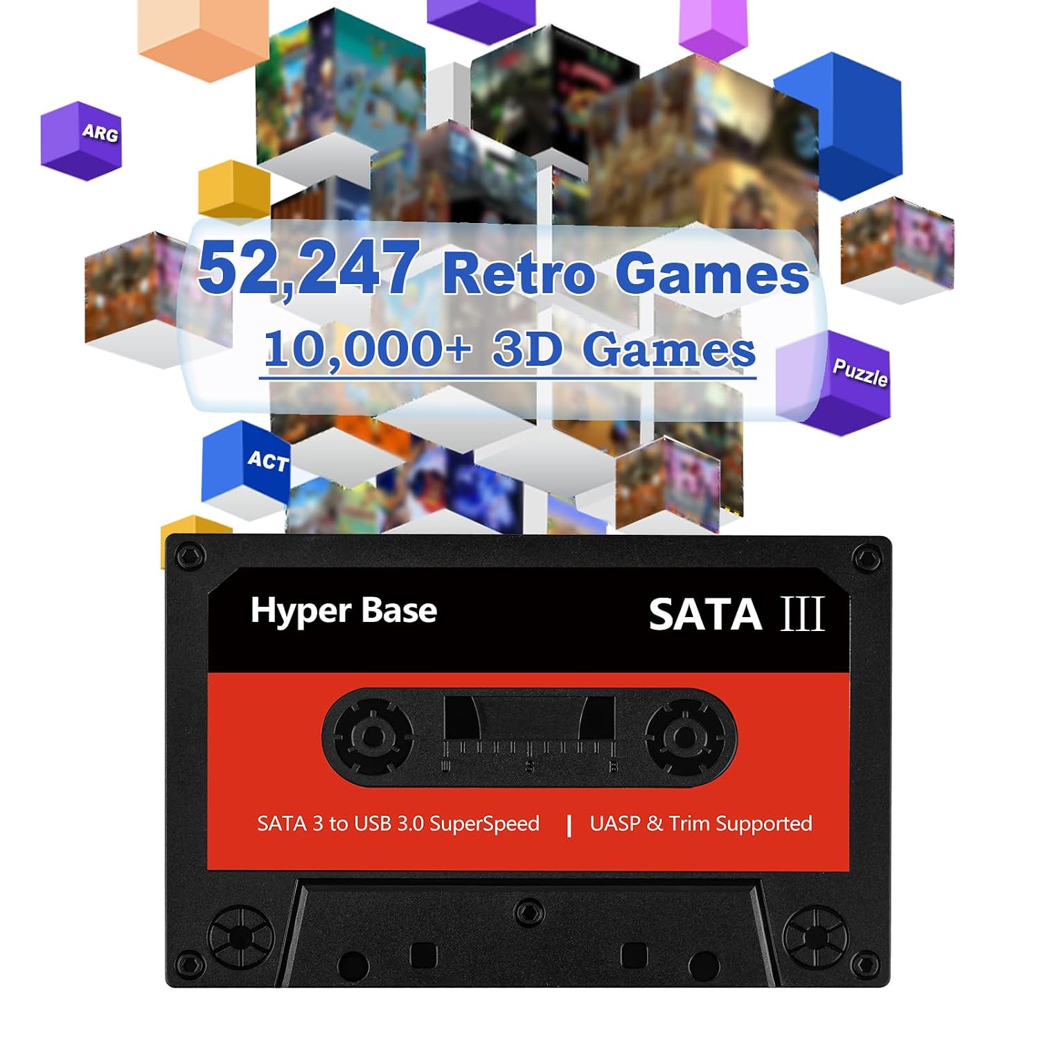 Amazon.com: Retro Game Console 2TB External Hard Drive Built-in 52247 ...
