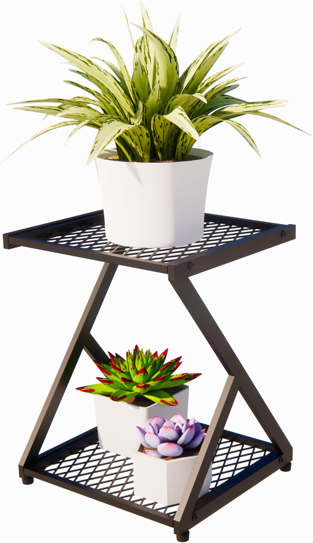Amazon.com : TREEZITEK 2 Tier 18.7'' Tall Rectangular Metal Plant Stand ...