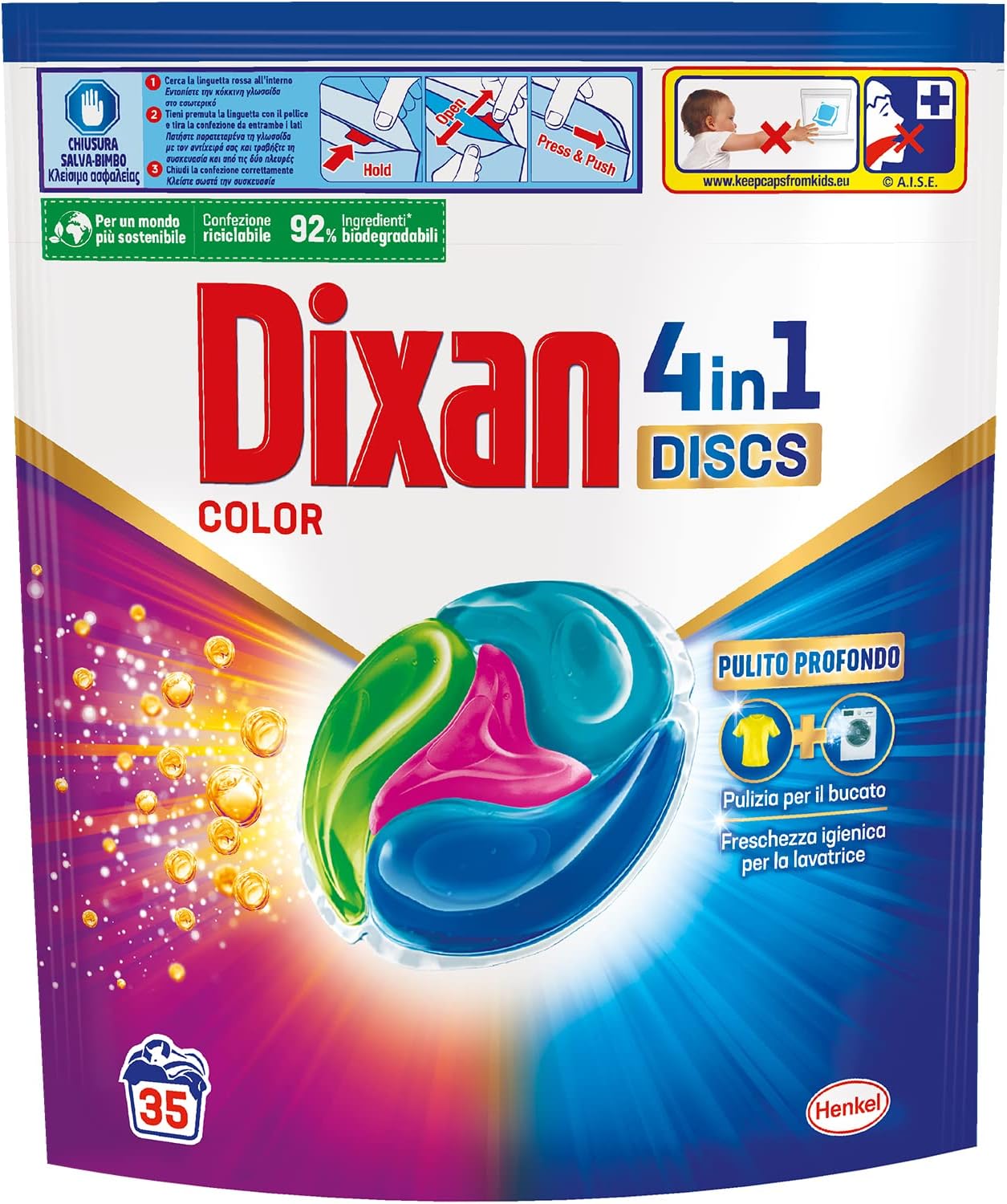 Dixan Discs Multicolor Detersivo Lavatrice Predosato in Capsule per ...