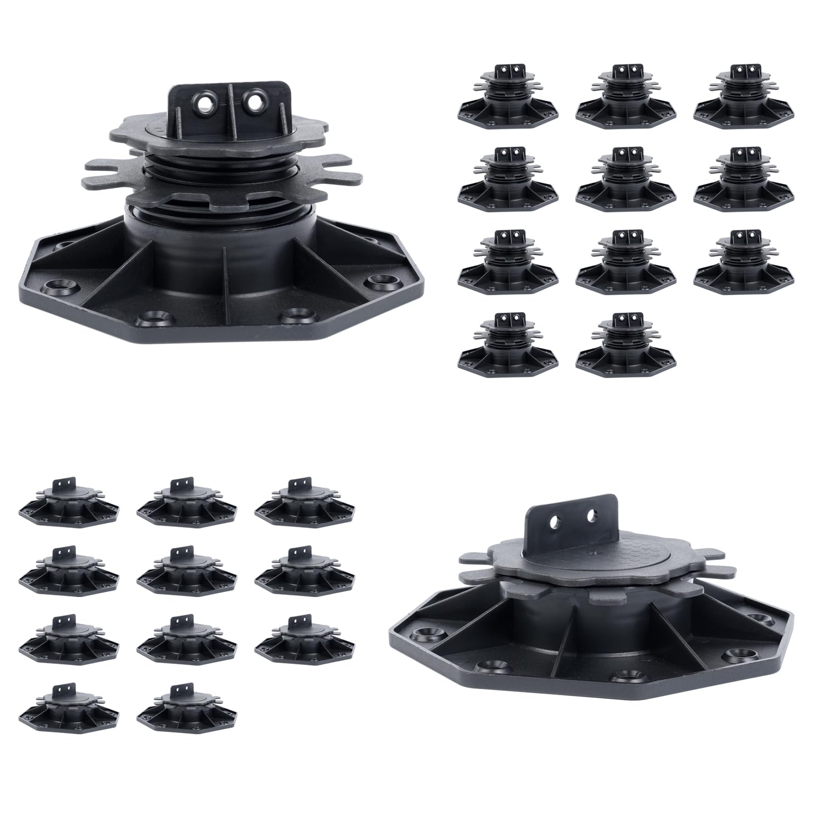 VallisCo 12 Pack Adjustable Plastic Pedestal Paver, Deck Foundation ...