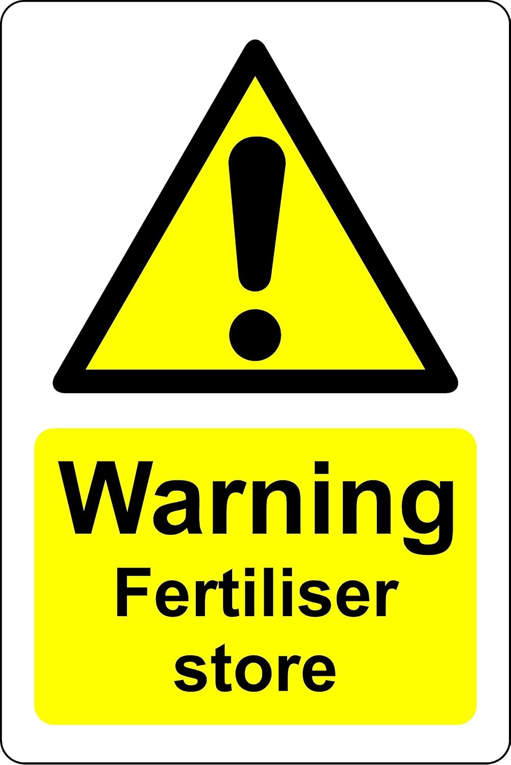 Warning fertiliser store safety sign - 1.2mm Rigid plastic 300mm x ...