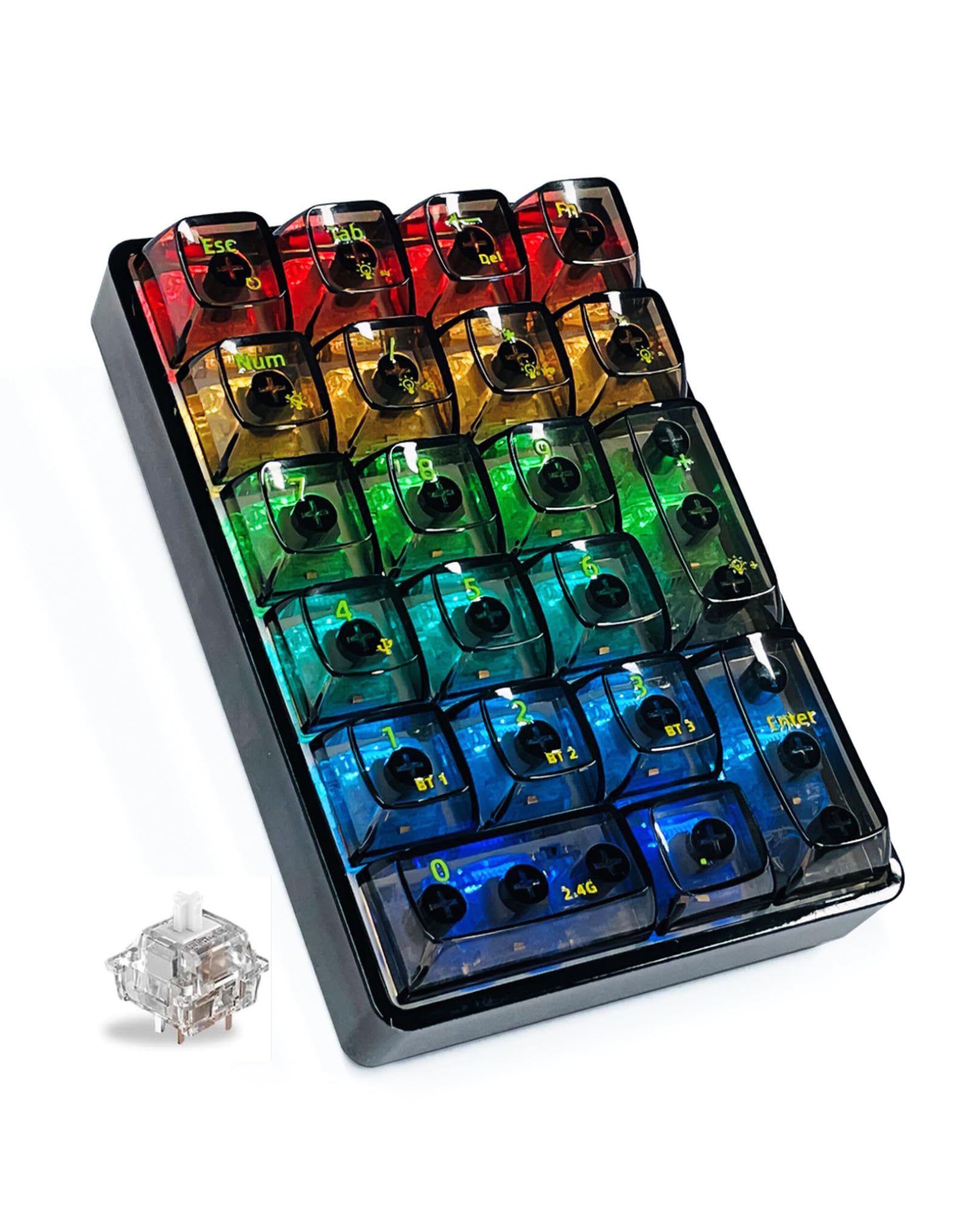 Snapklik.com : SOLAKAKA K21 RGB Backlit Tri-Mode Transparent Wireless ...