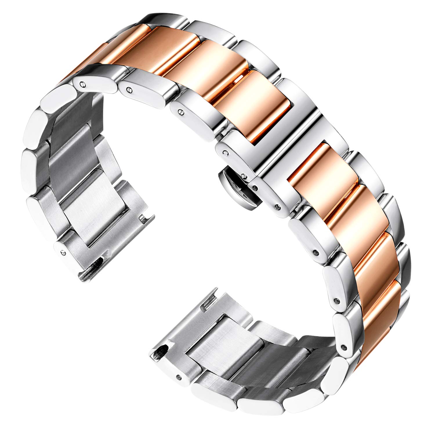 Amazon.com: BINLUN Thick Stainless Steel Watch Band Metal Heavy ...
