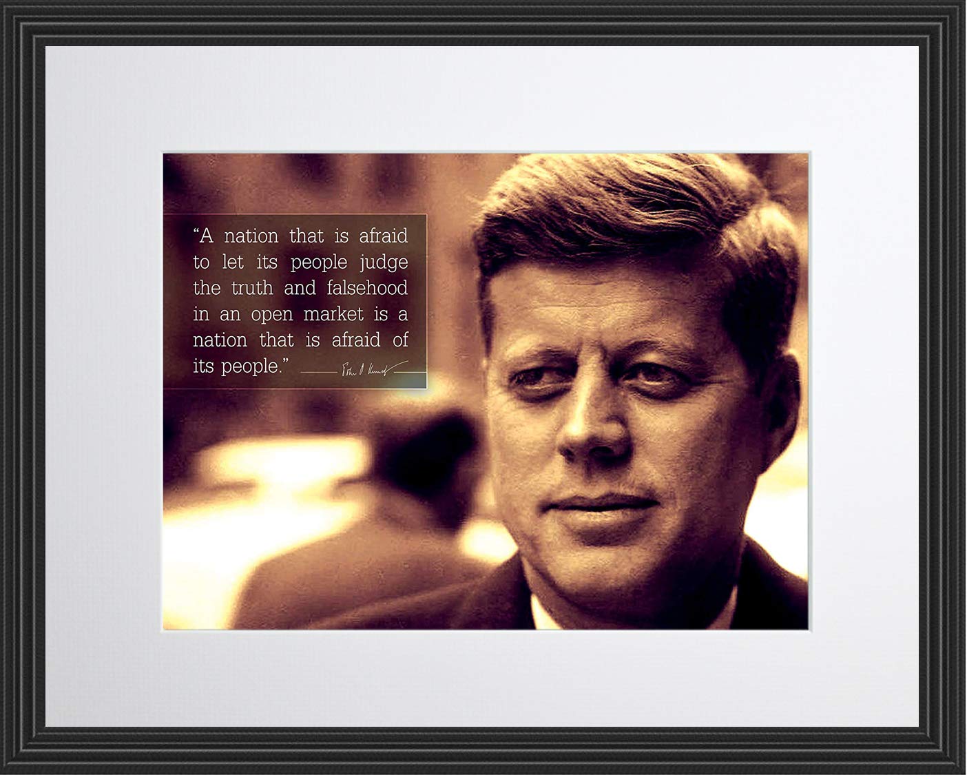 Amazon.com: John F Kennedy JFK Quote: A nation that is afraid (11x14 ...