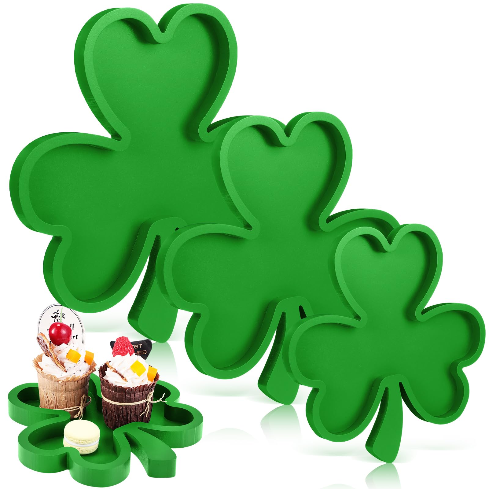 Amazon.com: Hushee 3 Pcs St Patricks Day Wooden Serving Tray Plate Dish ...