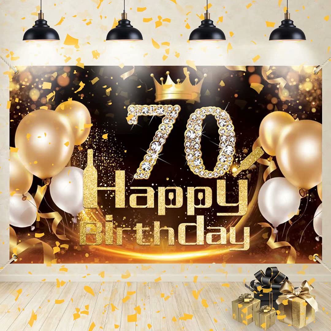 Happy 70th Birthday Banner 70th Birthday Decoration Banner 70th ...