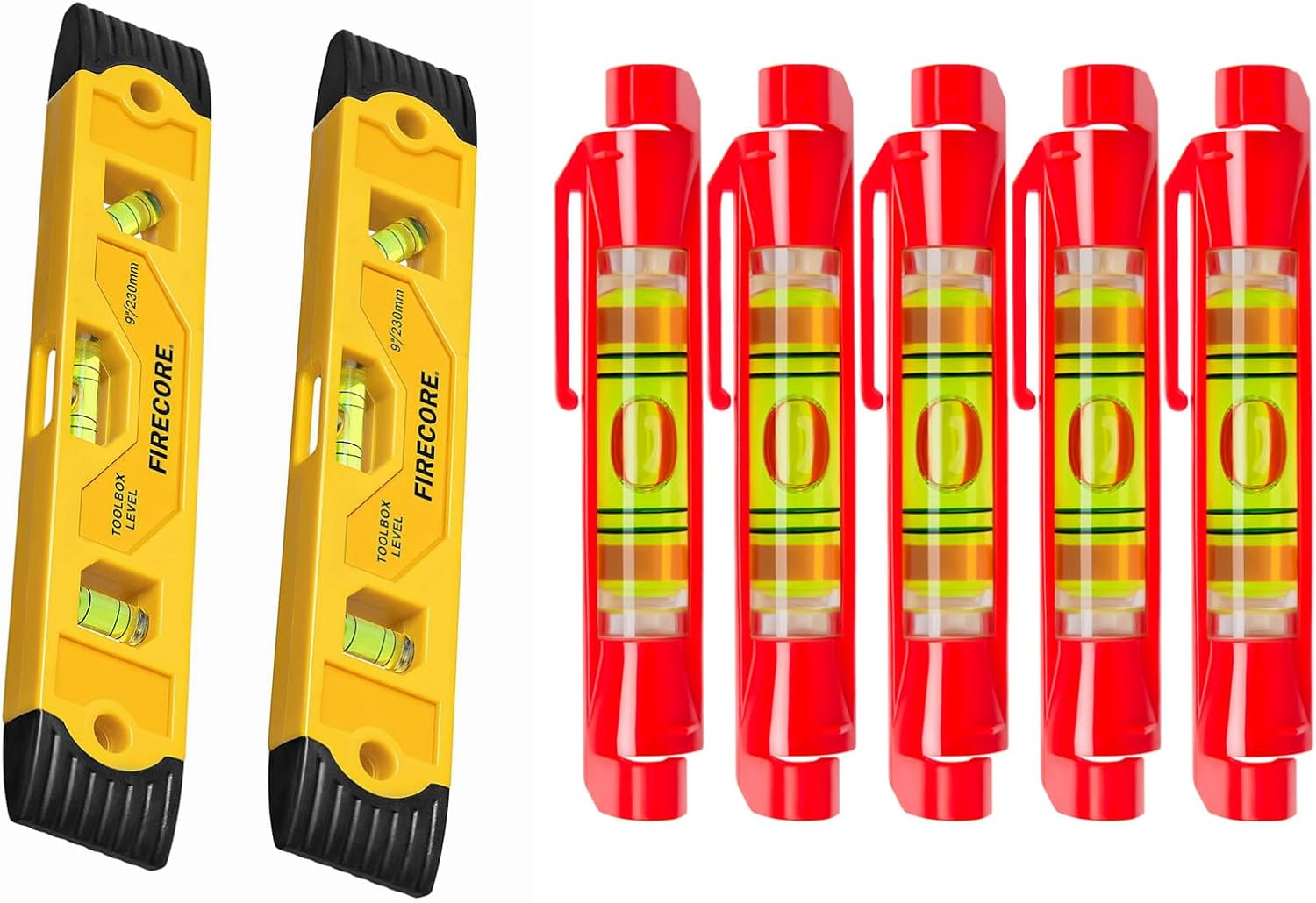 Magnetic Torpedo Level, 2pcs 9-Inch Shockproof small Leveler with 3 ...