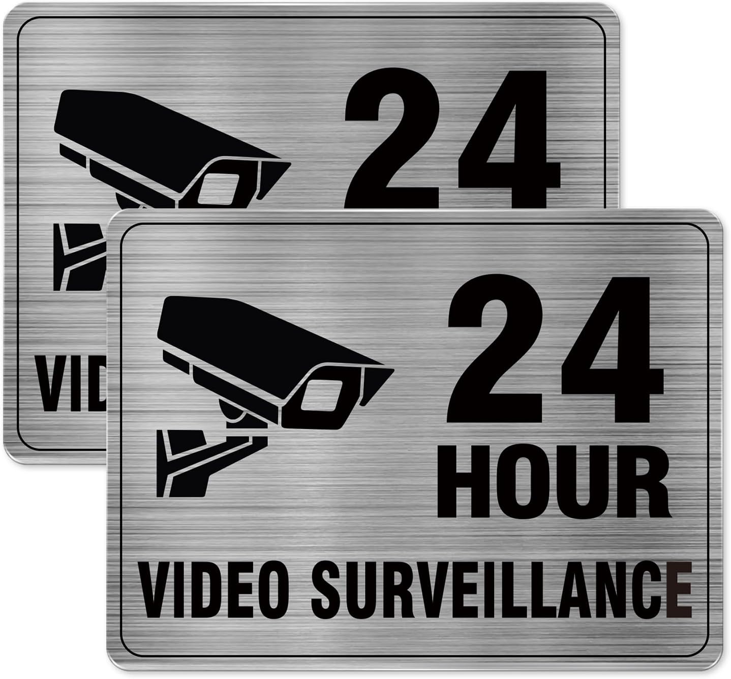 Amazon.com: 24 Hour Video Surveillance Sign Aluminum 8 x 6 Inch Self ...