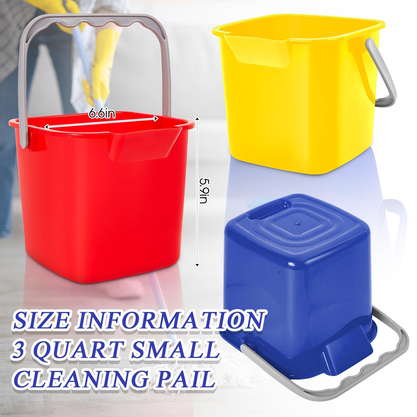 Snapklik.com : Irenare 8 Pcs Sanitizing Bucket 3 Quart Cleaning Pail ...