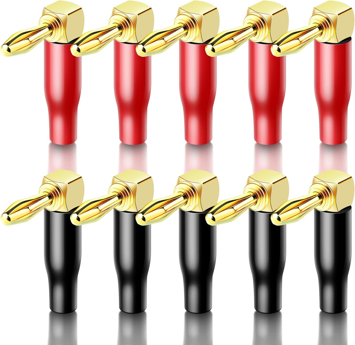 KUYIOHIFI Speaker Connector Banana Plugs (Right Angle Banana Plugs ...