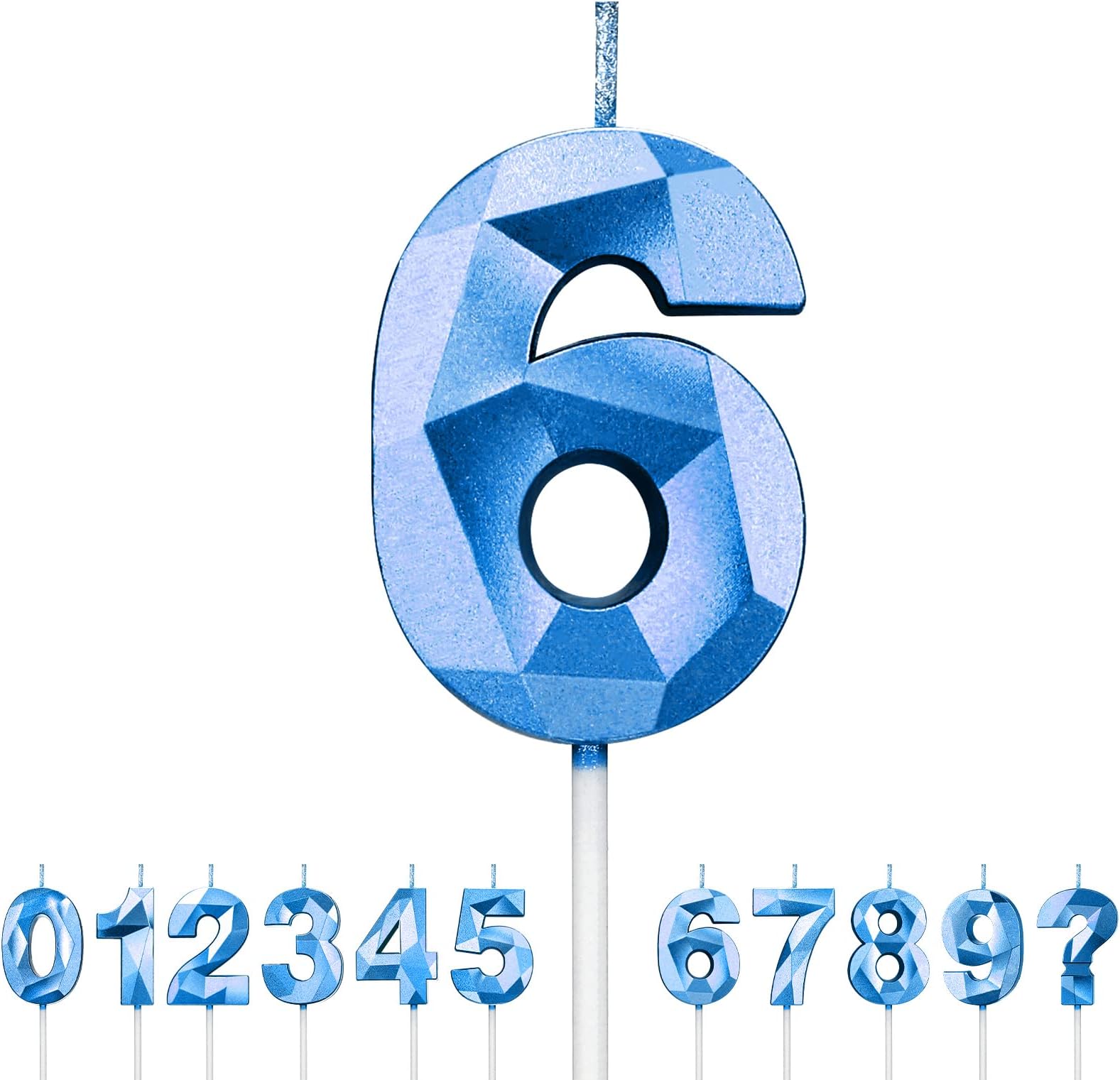 Heyu-Lotus Blue Number Candles Birthday Numeral Candles Happy Birthday ...
