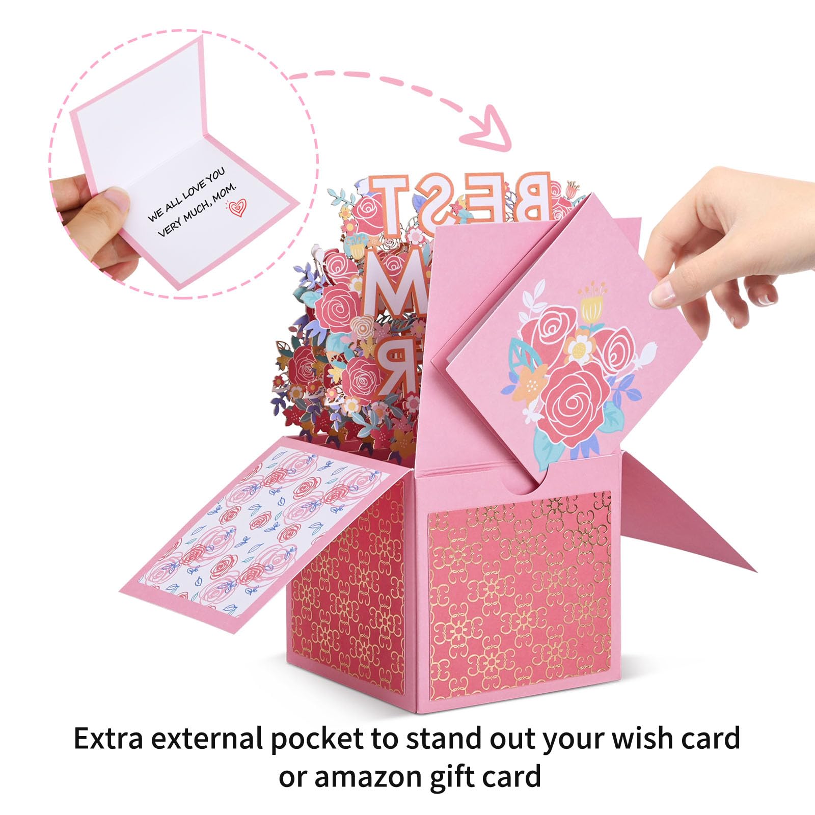 Snapklik.com : POPGIFTU 3D Pop Up Mothers Day Card, Best Mom Ever ...