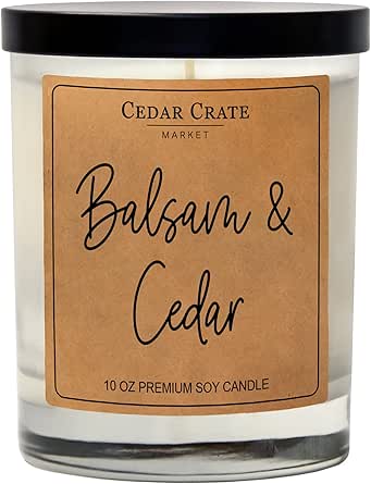 Amazon.com: Cedar Crate Market - Balsam + Cedar Candles for Home ...