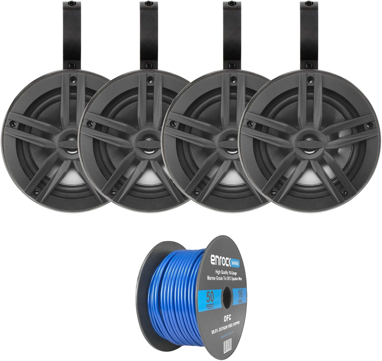 Amazon.com: 2 Pairs (Qty 4) of Enrock 6.5" 180 Watt Peak Power 2-Way ...