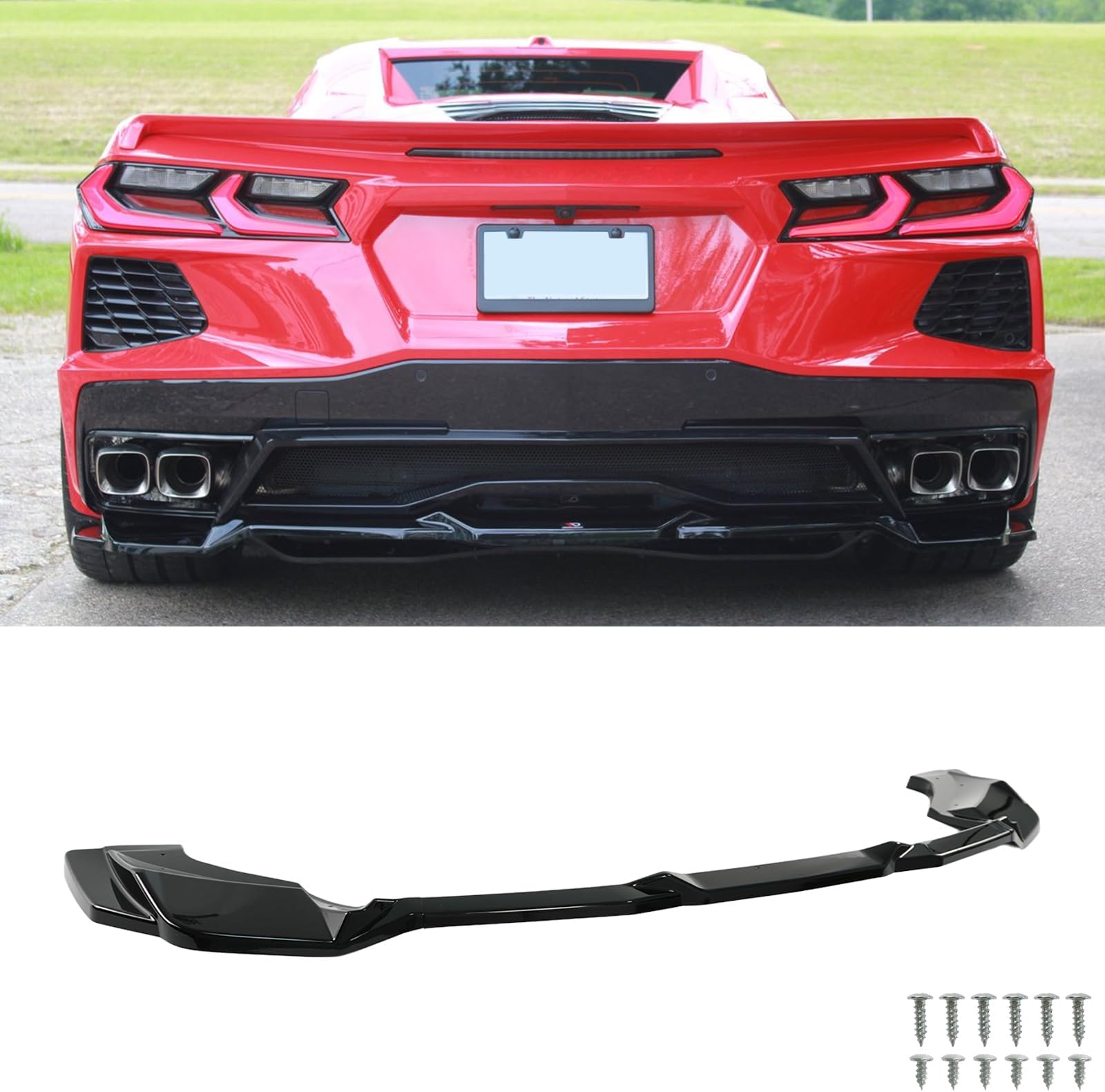 Amazon.com: PFRREOR 3PCS Rear Bumper Diffuser for Corvette C8 2020-2025 ...