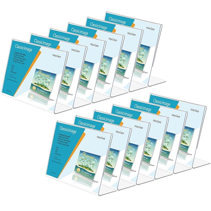 Buy MaxGear Sign Holder 6X4 inches Slant Back Acrylic Sign Holders ...