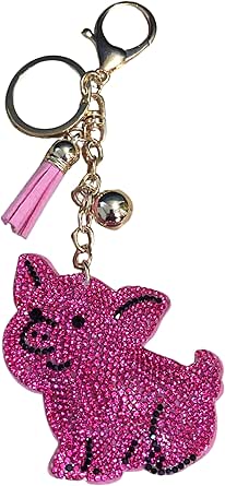 Amazon.com: Popfizzy Bling Pink Pig Keychain for Women and Girls ...