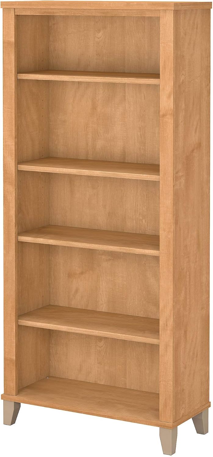 Amazon.com: Bush Furniture Tall 5 Shelf Bookcase, Maple Cross ...