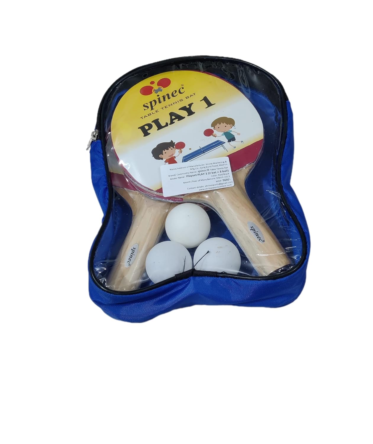 Spinec® Play 1 Table Tennis Playset | 2 Bats & 3 Balls : Amazon.in ...