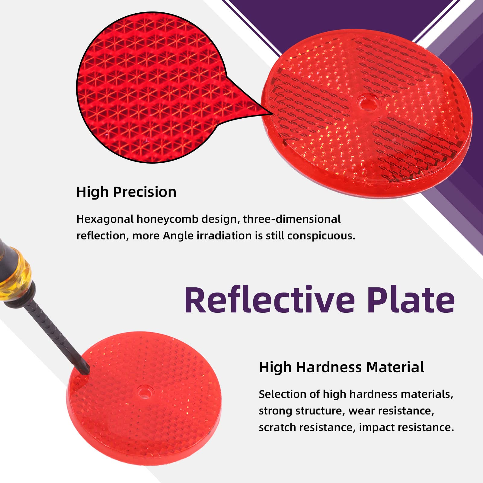 Snapklik.com : Swpeet 36Pcs Red Round Front Reflector Driveway Trailer ...