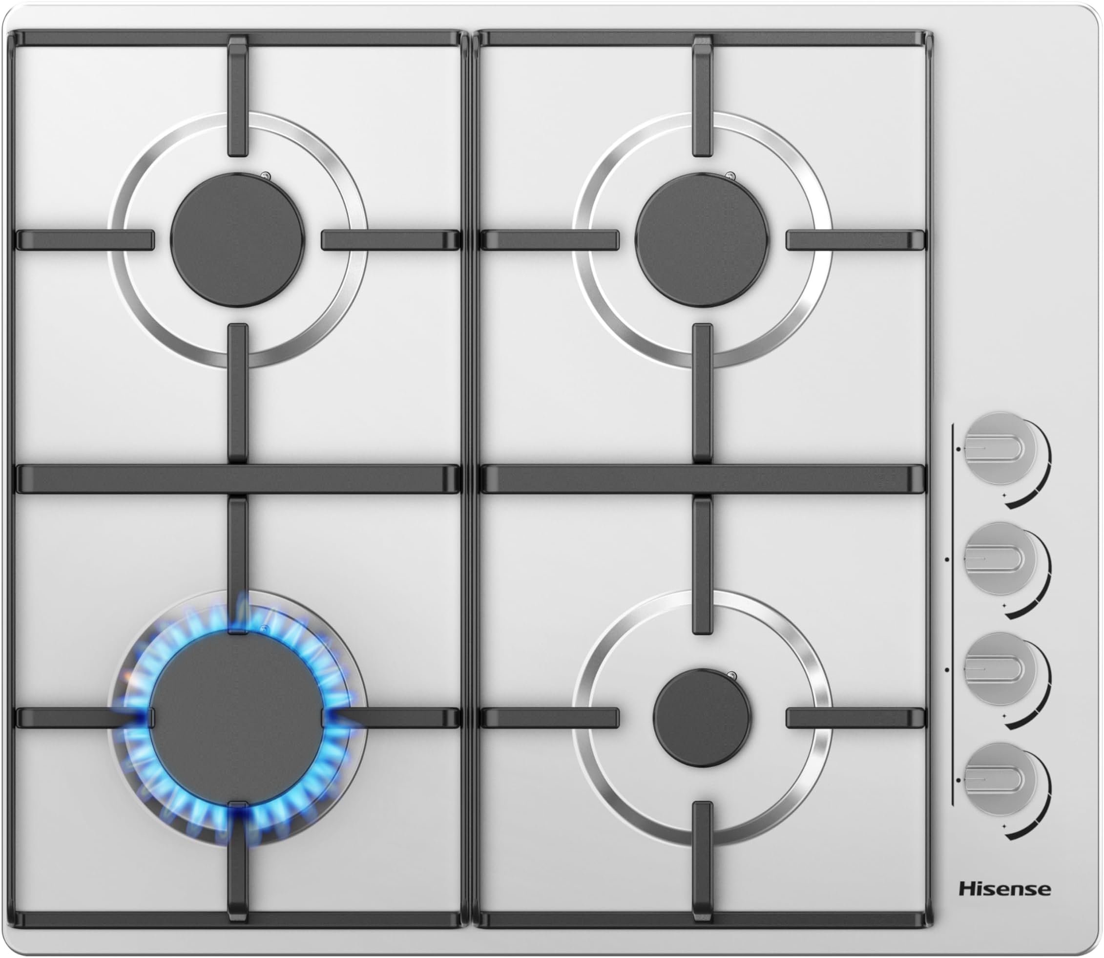 Millar GH6041XEW Tempered Glass Hob With 4 Gas Burners 60 Cm, White ...