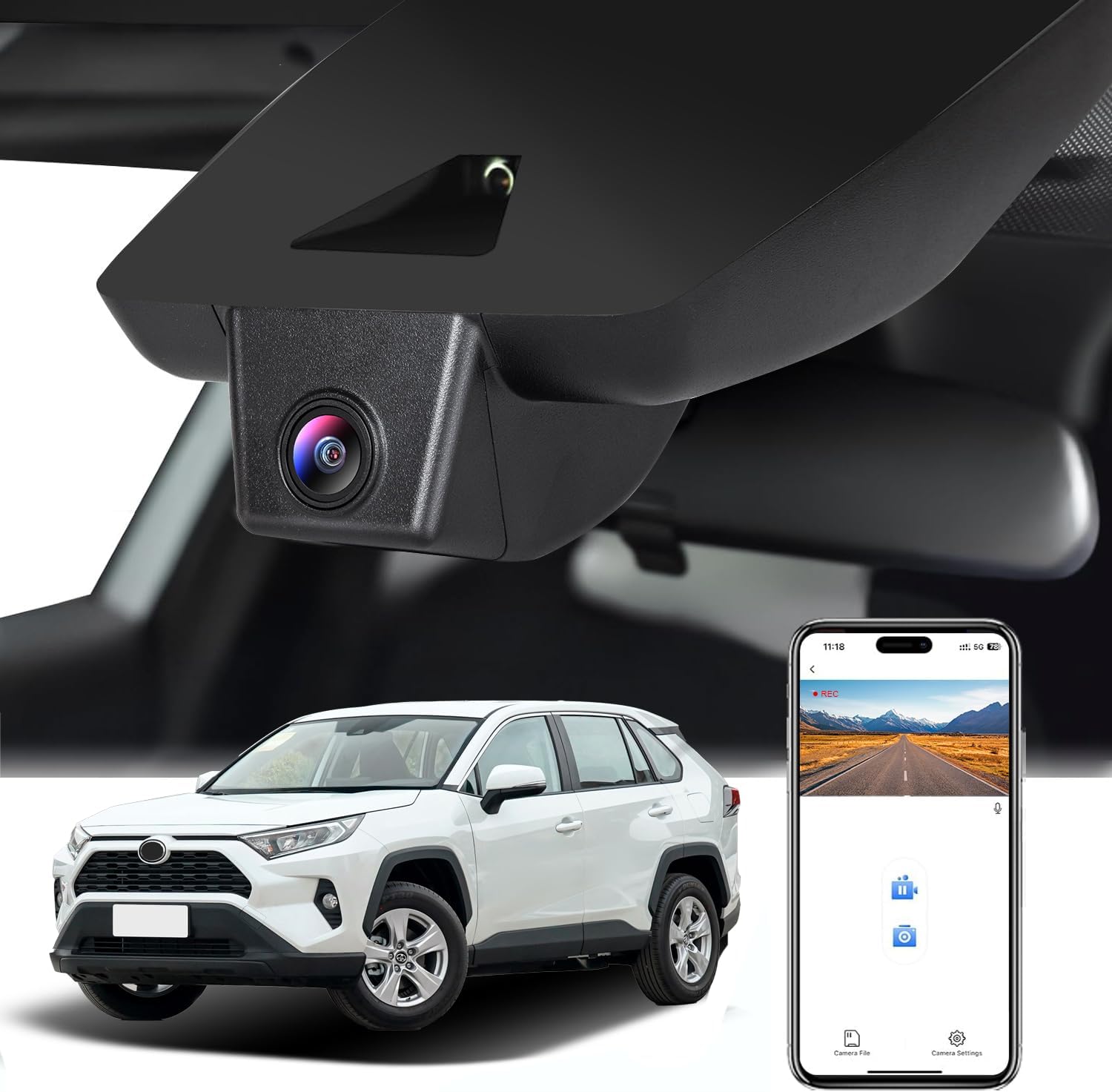 Amazon.com: YuYue Electronic 4K Dash Cam Compatible with Toyota RAV4 ...