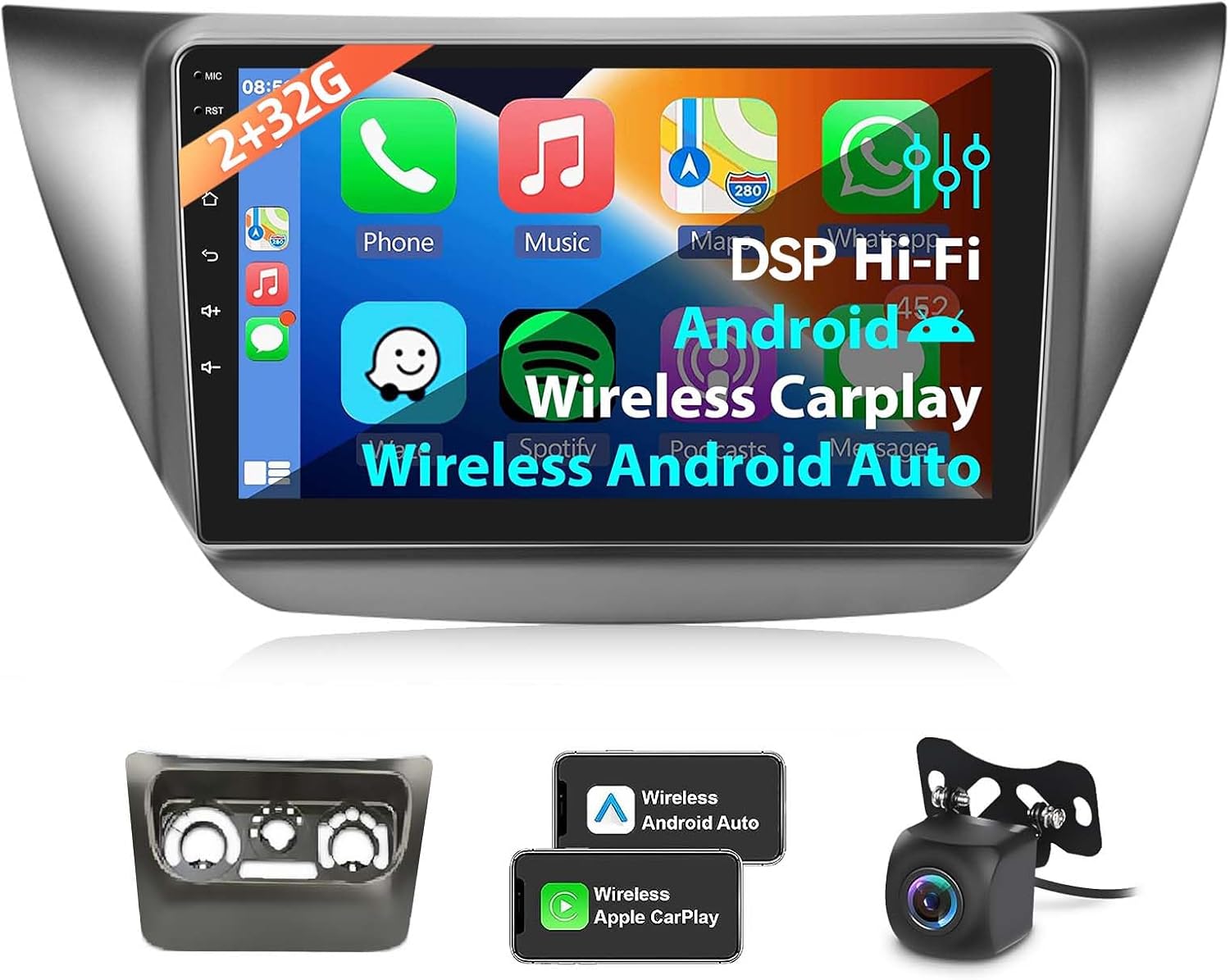 Amazon.com: Android Car Stereo for Mitsubishi Lancer 9 IX 2000-2010 with DSP&HiFi, Wireless ...