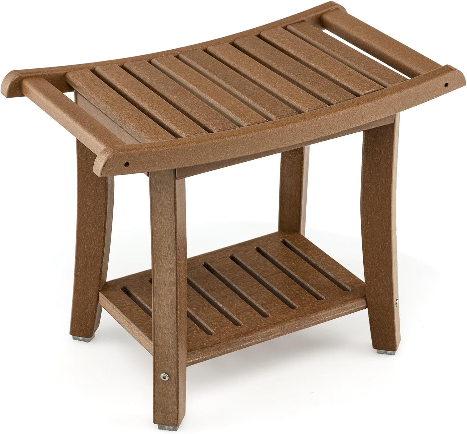 Multigot 2-Tier Shower Bench, Portable HDPE Bath Stool with Side ...