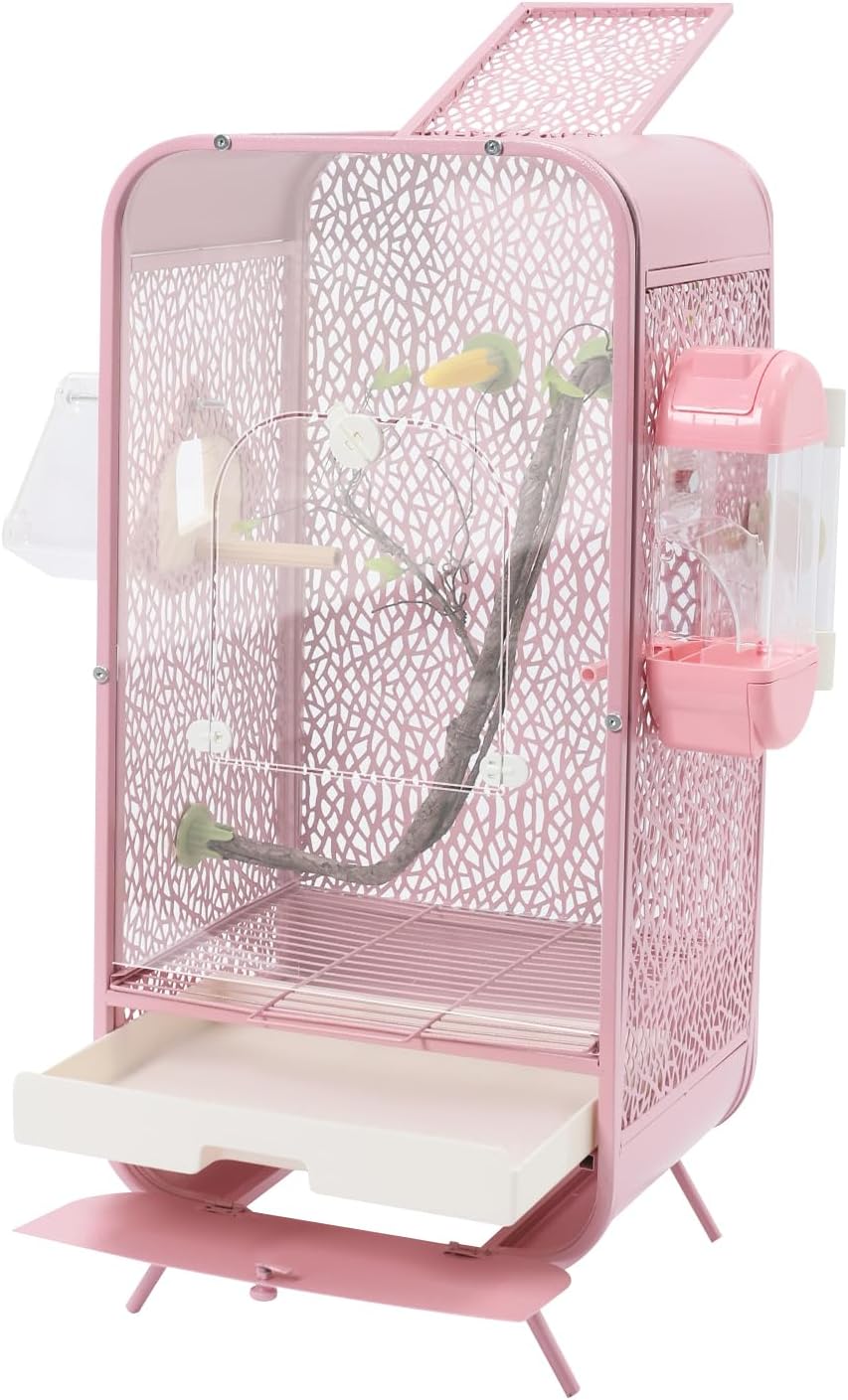 Amazon.com : YARDOMGAR 30In Wrought Iron Bird Cage with Clear Door ...