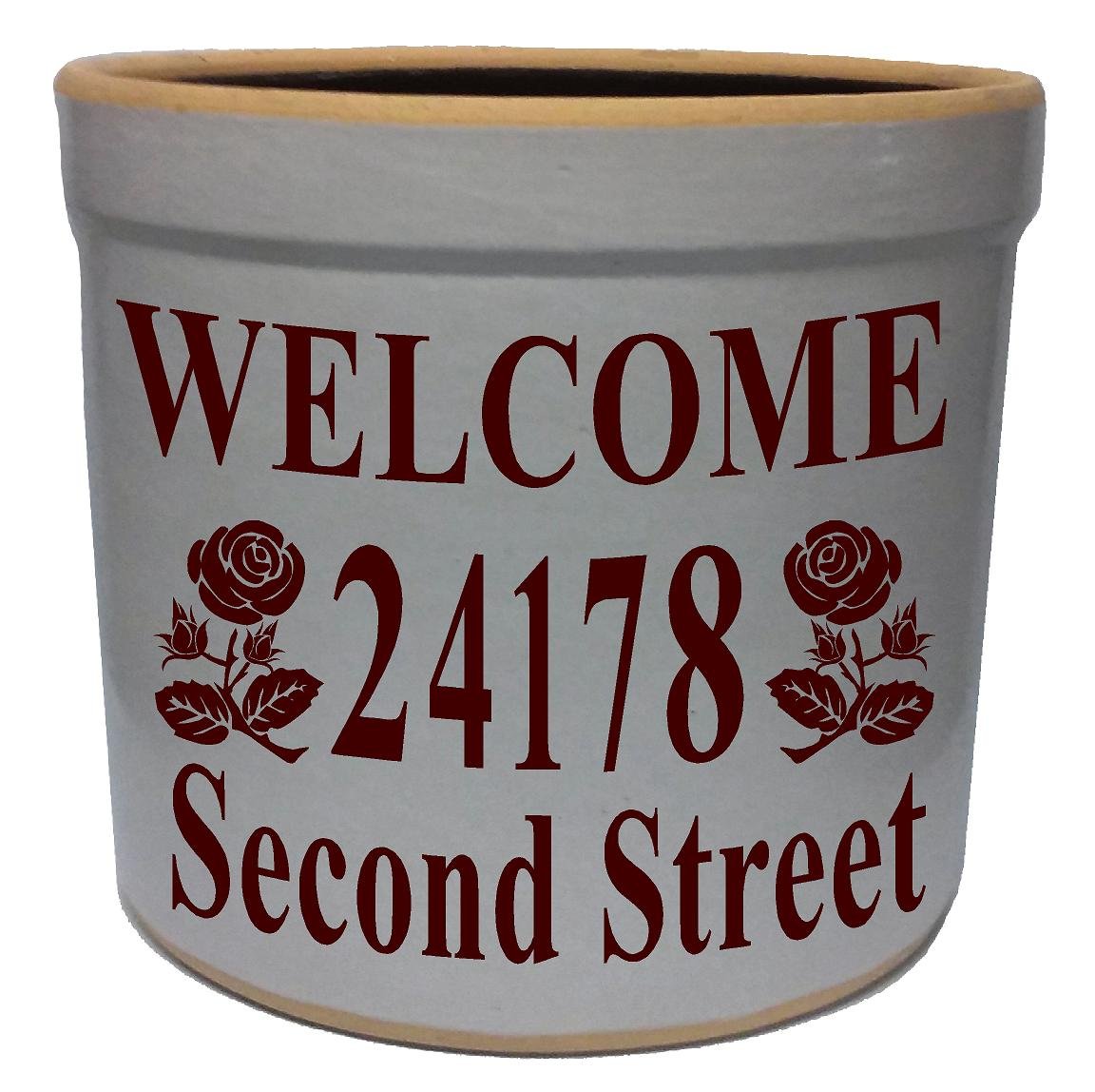 Amazon.com: 3 Gallon Personalized Stoneware Crock - Rose-3-line : Home ...