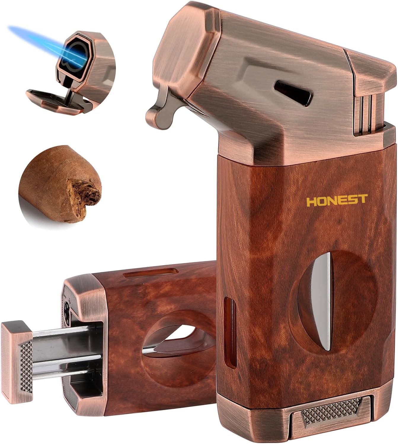 Amazon.com: HONEST Torch Cigar Lighter with Windproof Jet Flame, Built ...