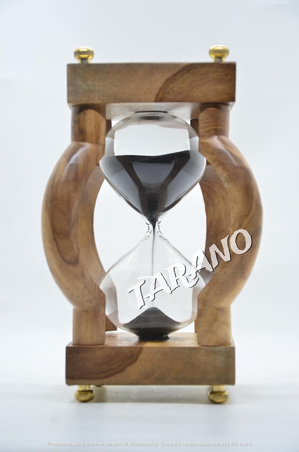 8 Inche Wooden Base Sand Clock Antique Showpiece Handle Sand Timer 10 ...