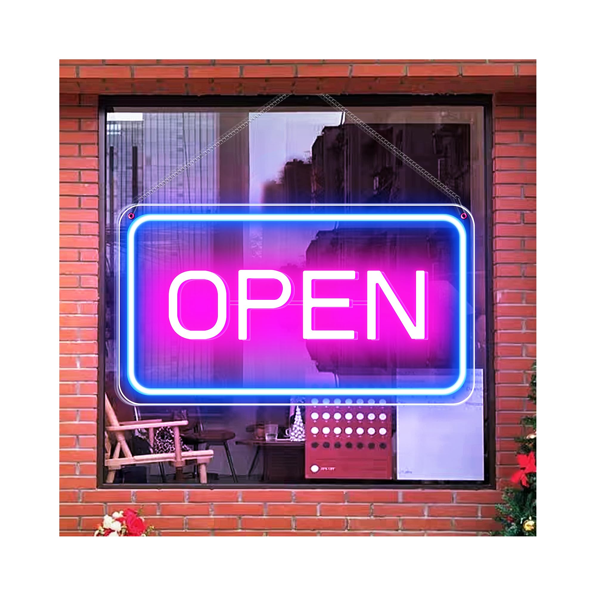 Amazon.com : ROLANCHE Open Signs for Business Window, 16"x 9" Neon Open ...