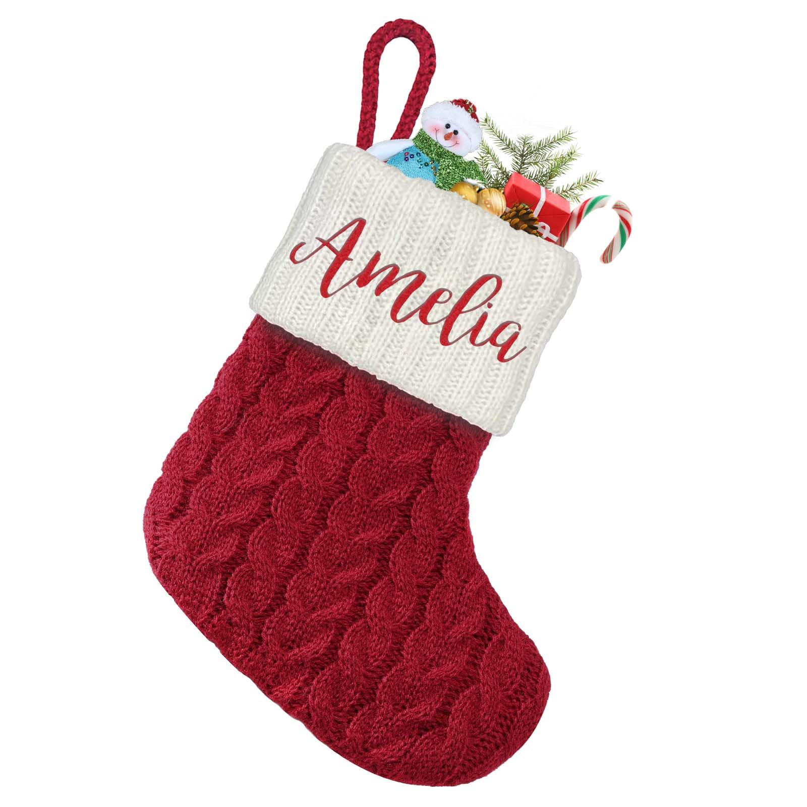 Amazon.com: Mini Custom Christmas Stockings with Names - 6" W x 7" L ...