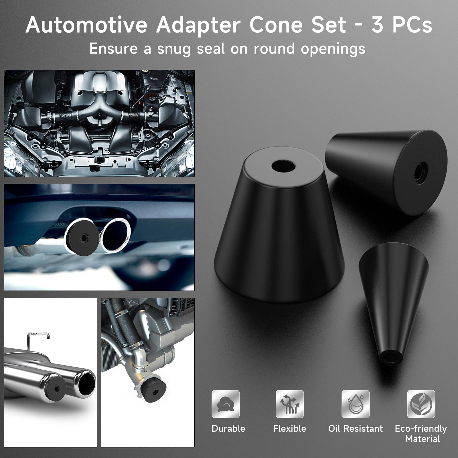 Snapklik.com : Fuel Leak Detectors Cone Set 3PCS For All Automotive ...