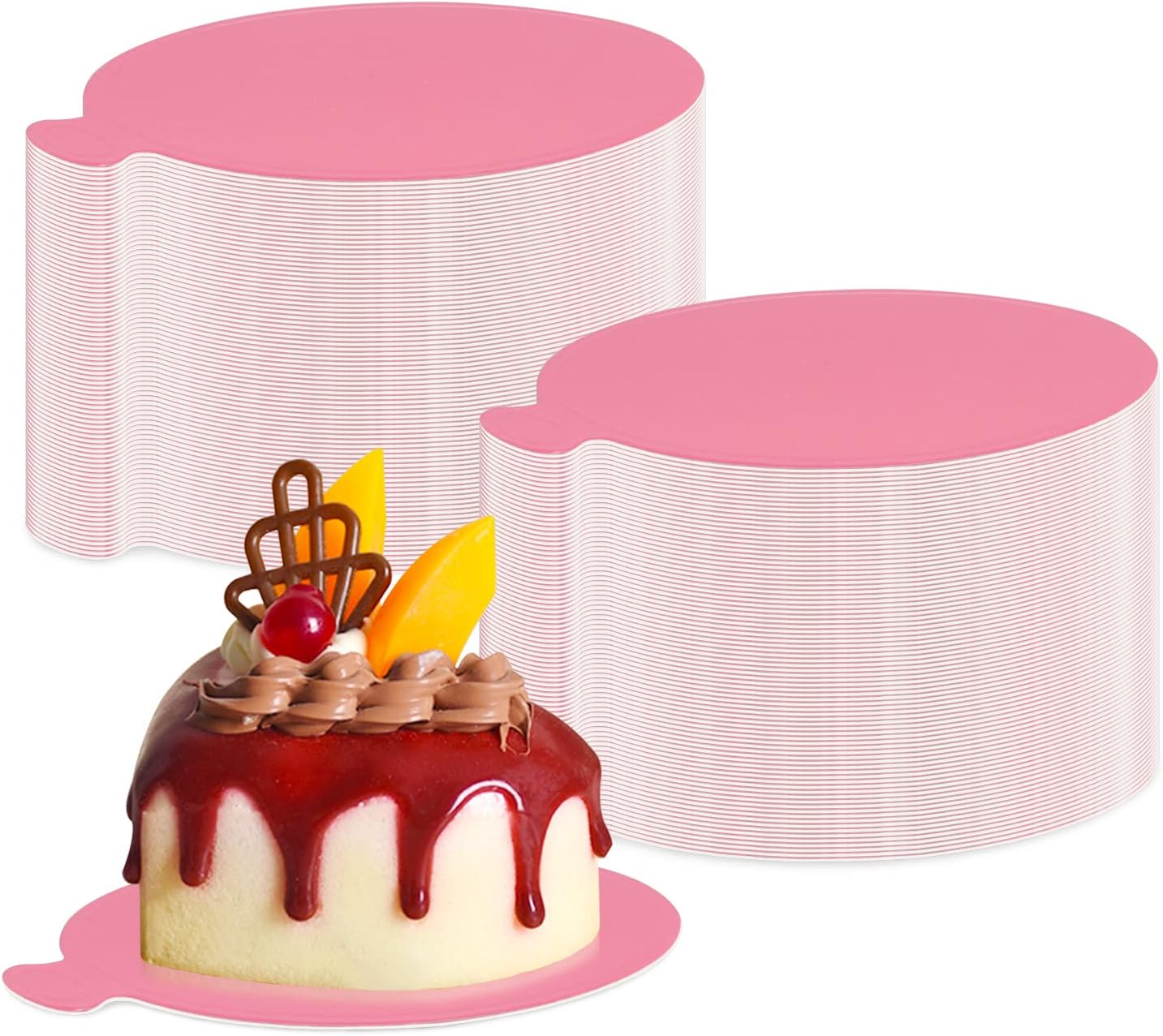 Amazon.com: White 100 Pcs 3.1 Inch Mini Cake Board Round Cardboard ...