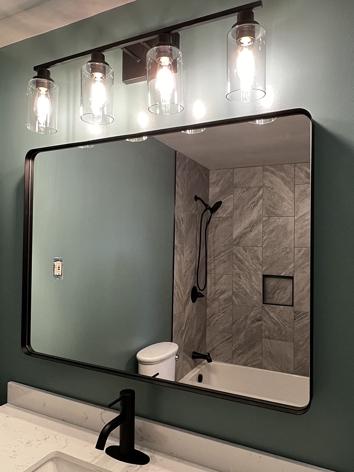 $32/mo - Finance MELUCEE 40 Inches Length 5-Light Bathroom Vanity Light ...