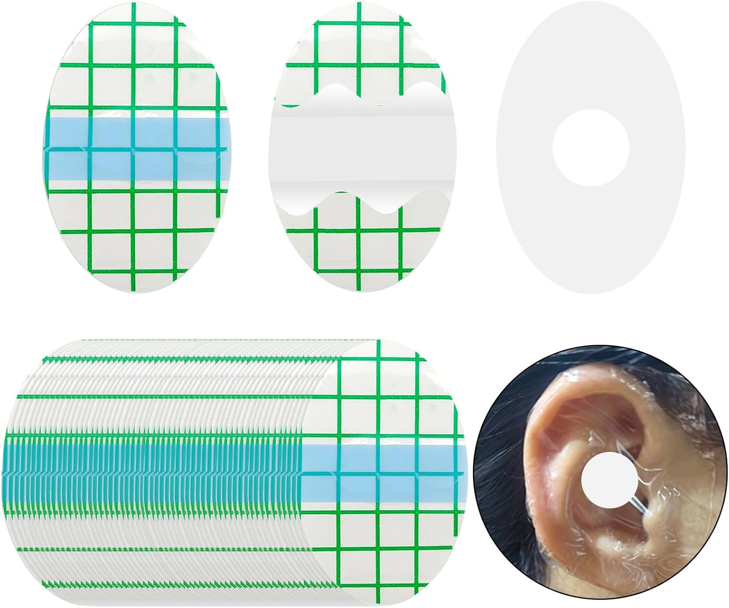 Amazon.com: KWAGOCAR 100 Pieces Ear Covers for Shower Waterproof Ear ...