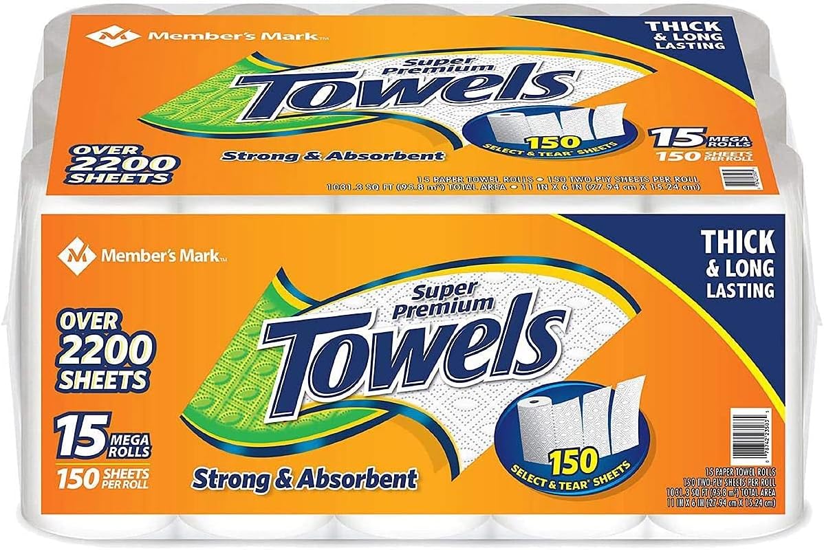 Amazon.com: Member's Mark Super Premium Paper Towels (15 rolls, 150 ...