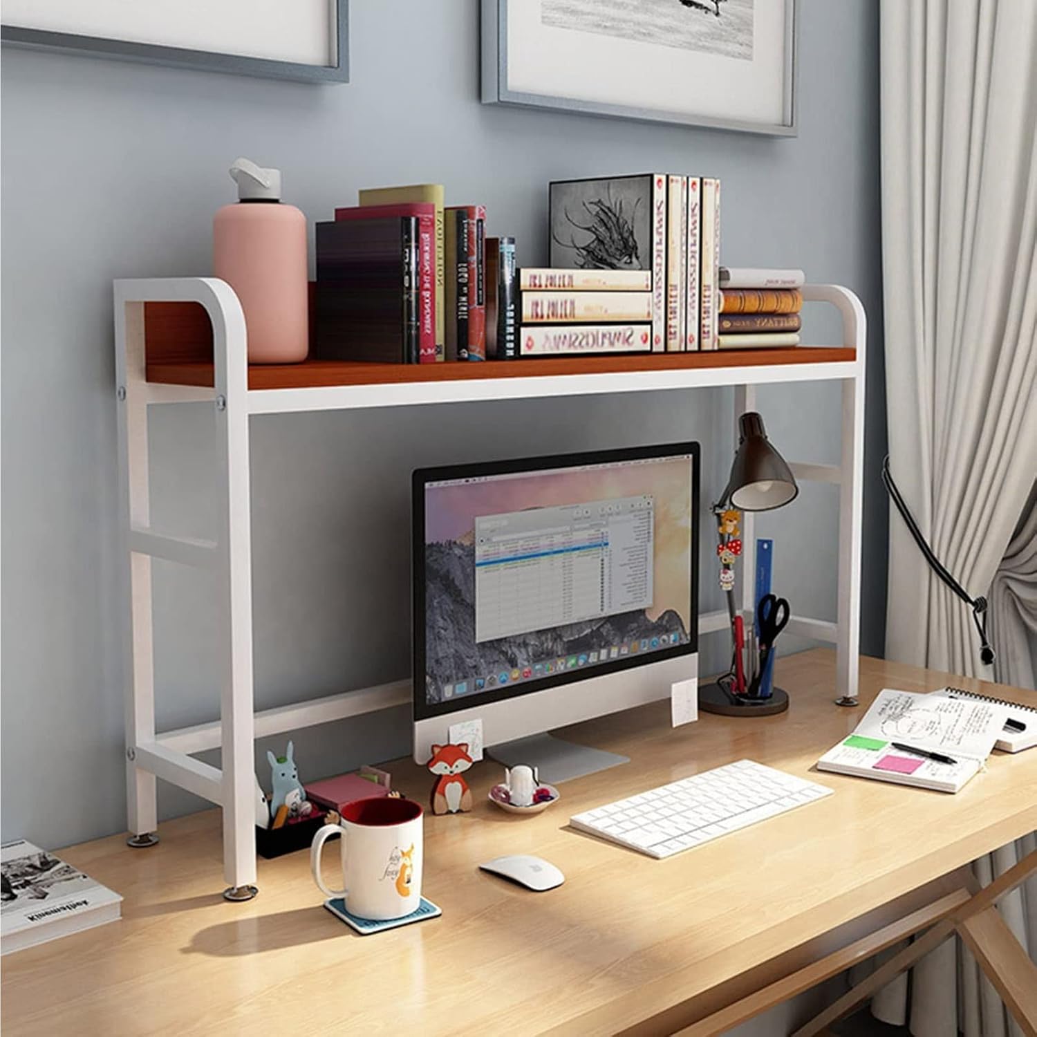 Amazon.com: XOUVY Desktop Storage Organizer Display Shelf Book Rack ...