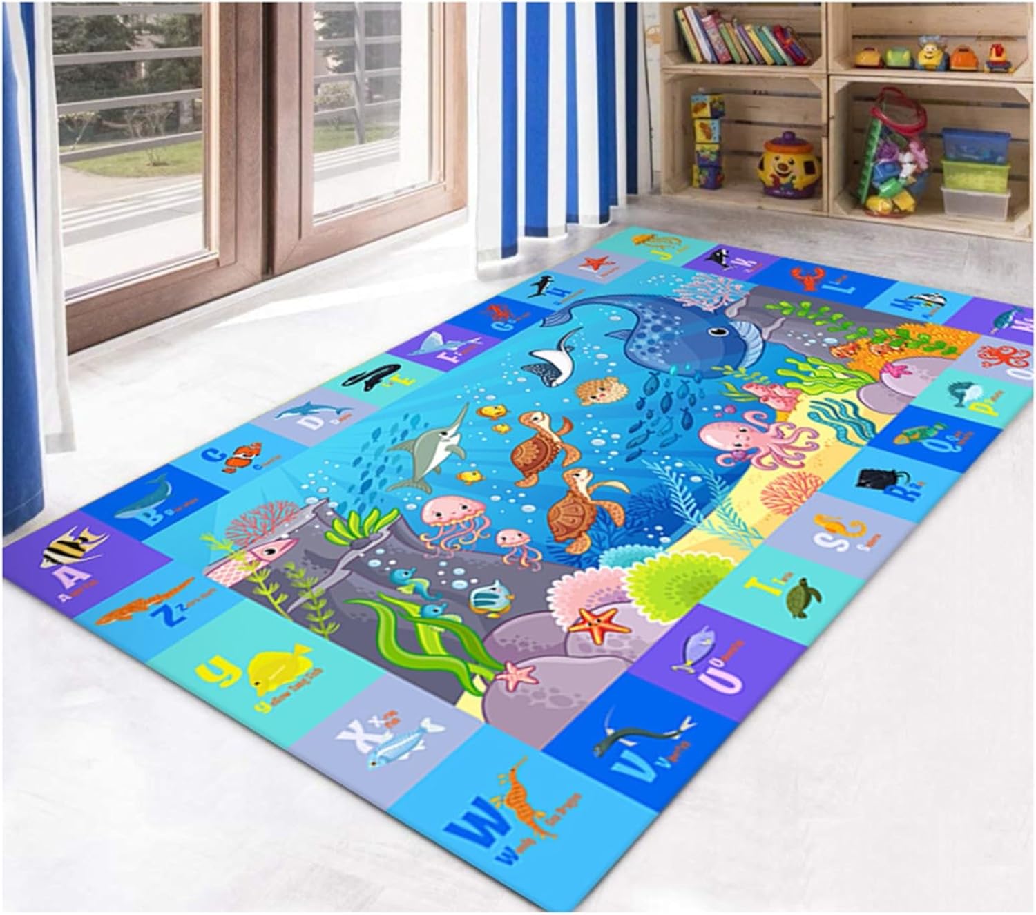 Amazon.com: Play Rug Learning Carpet with ABC Alphabet Numbers Shapes ...