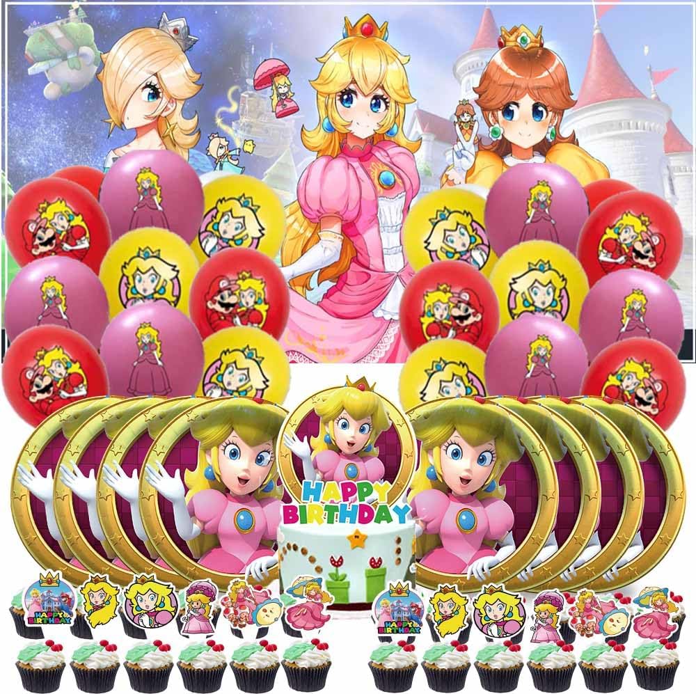 Amazon.com: BEBITZ Princess Peach Party Supplies Plates Decorations ...