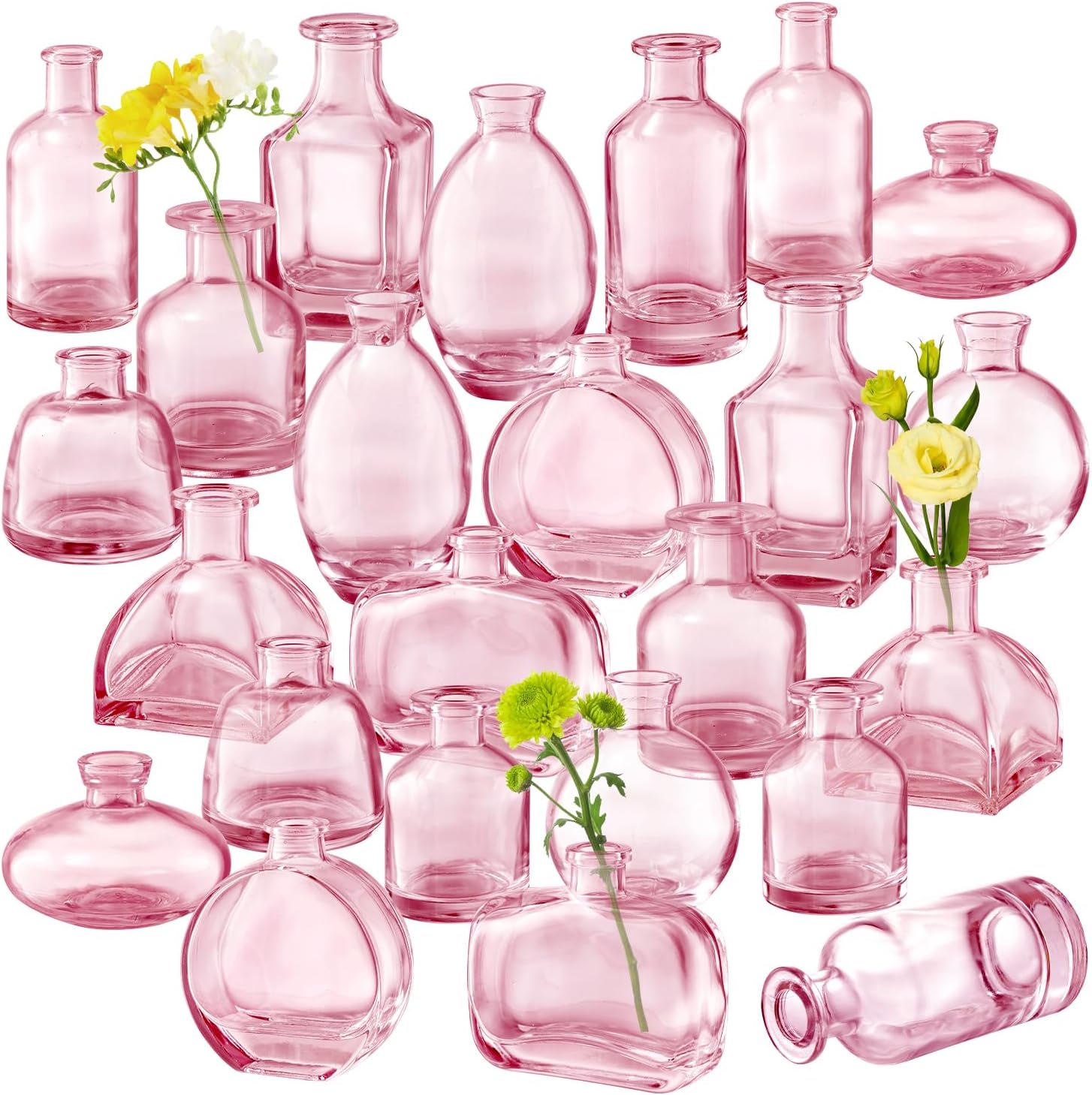 Amazon.com: Glass Bud Vase Set of 15,Small Glass Vases for Flowers ...