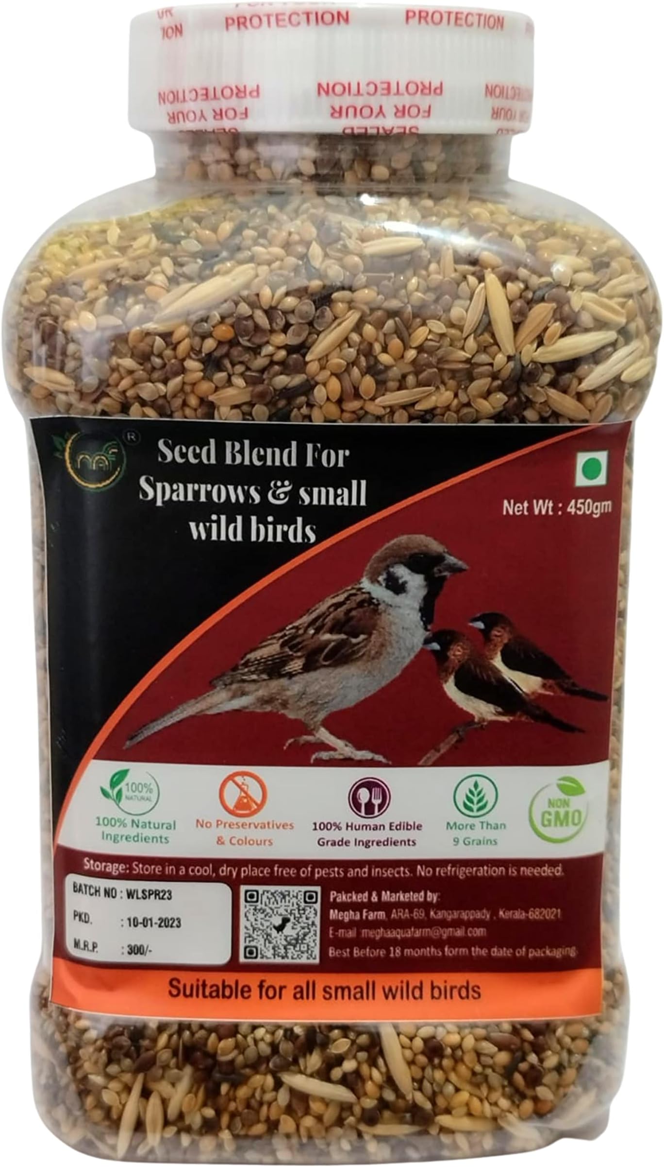 Nature Forever All Life Stages Bird Seeds Feeder Mix, Millet, 900g, 1 ...