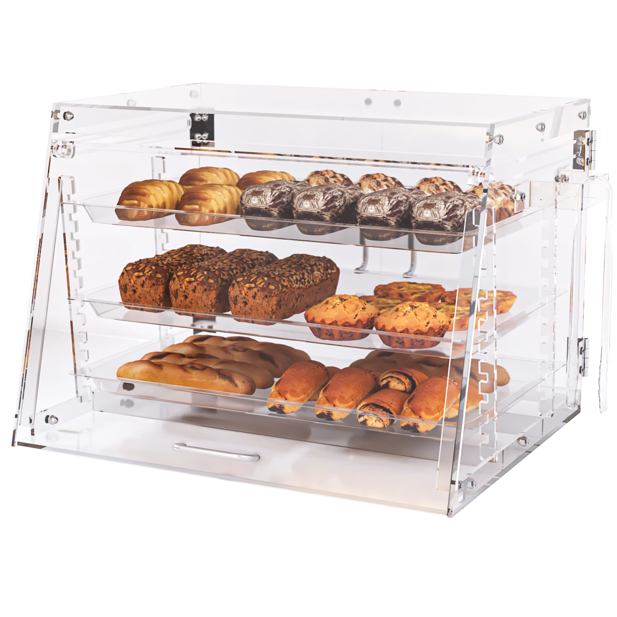 NLShan Commercial Countertop Bakery Display Case, 3-Tier Pastry Display ...