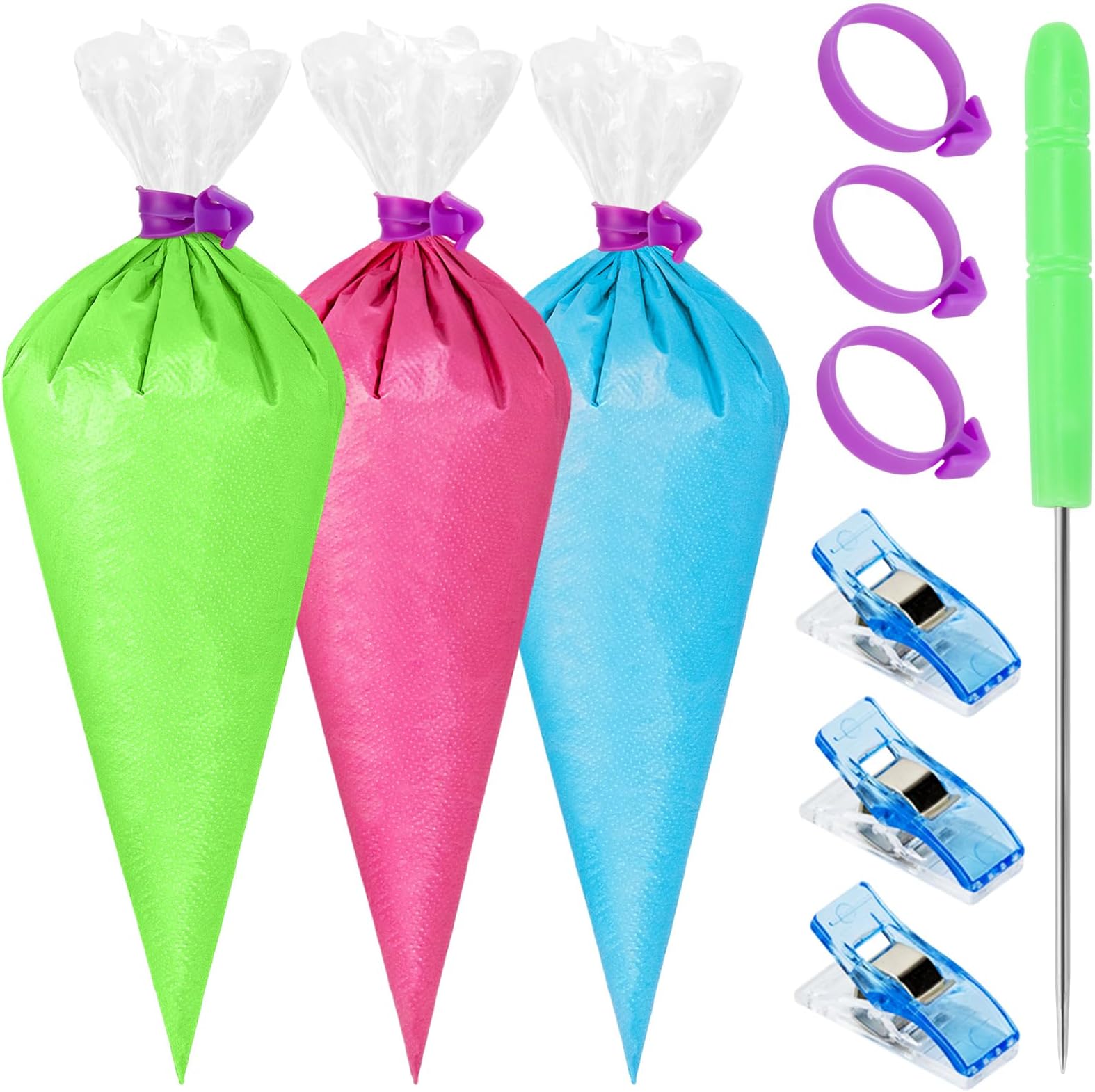 Amazon.com: Piping Bags and Tips Set, 100Pcs 12 Inch Pastry Bags, Icing ...