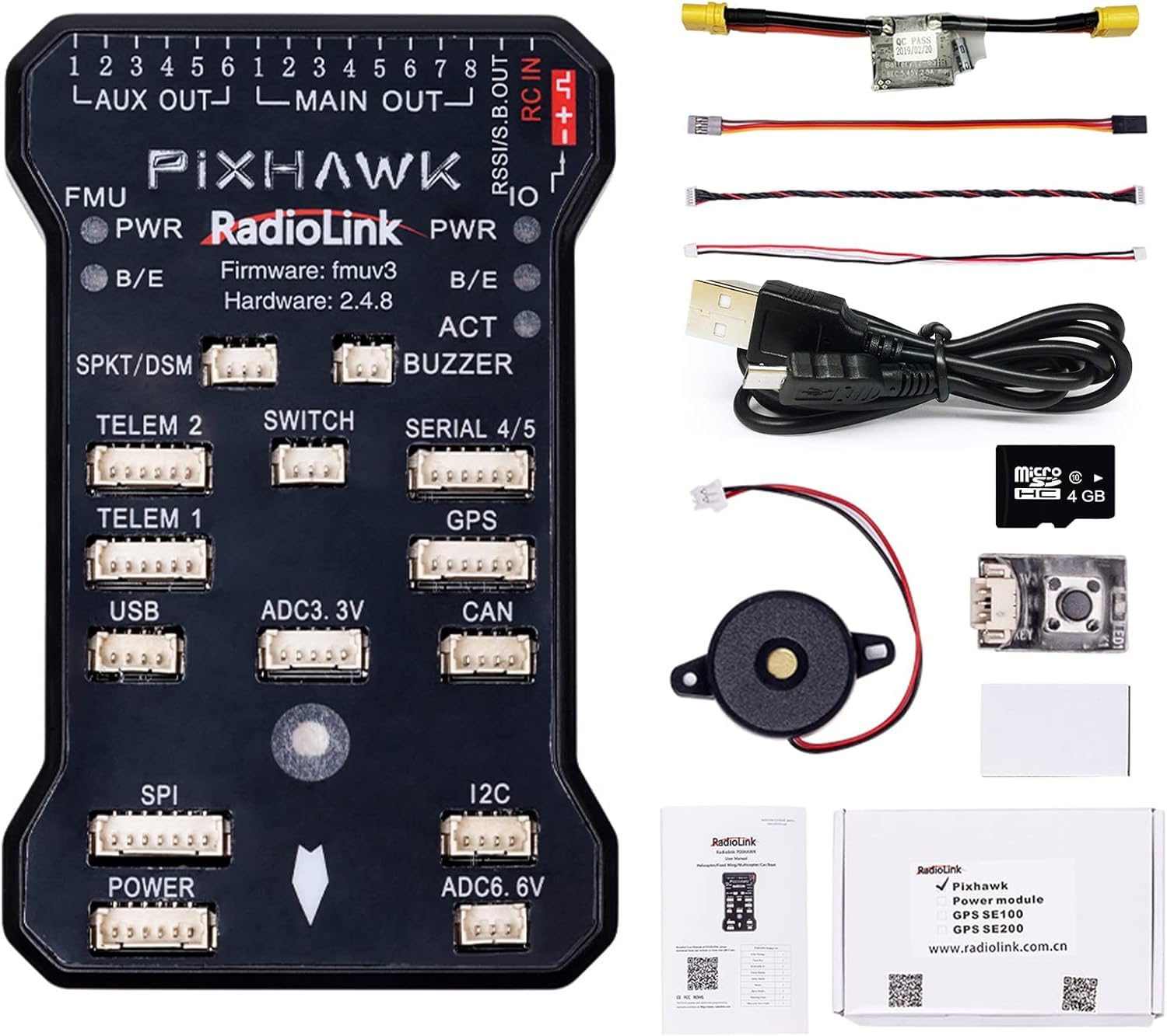Radiolink PIXHAWK Flight Controller 2.4.8 32 Bit with Power Module ...
