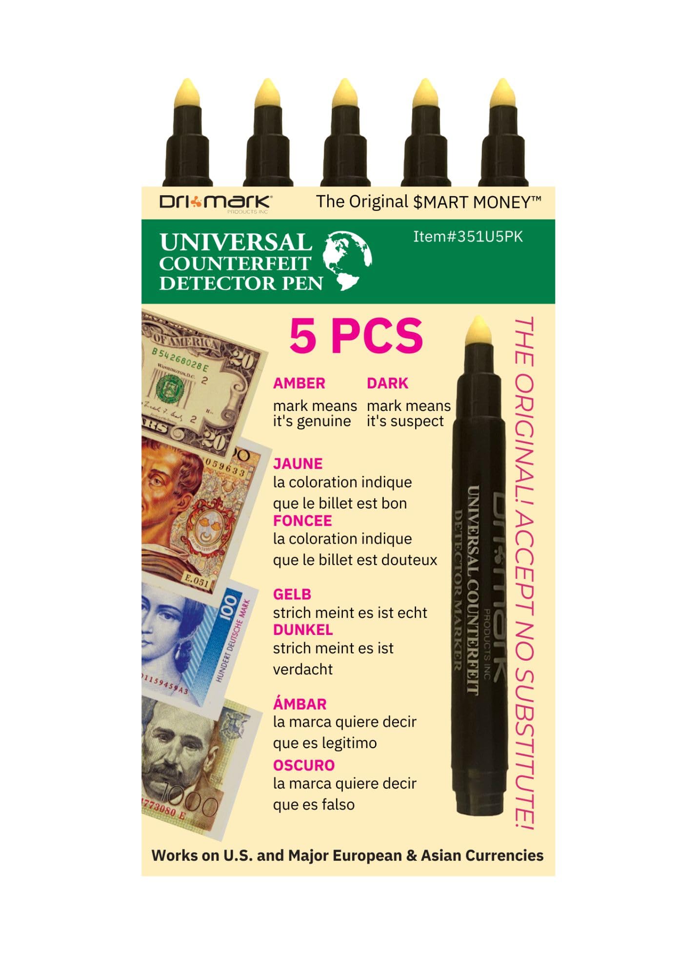 Amazon.com : Dri Mark Universal International Counterfeit Pen, 3 Times ...
